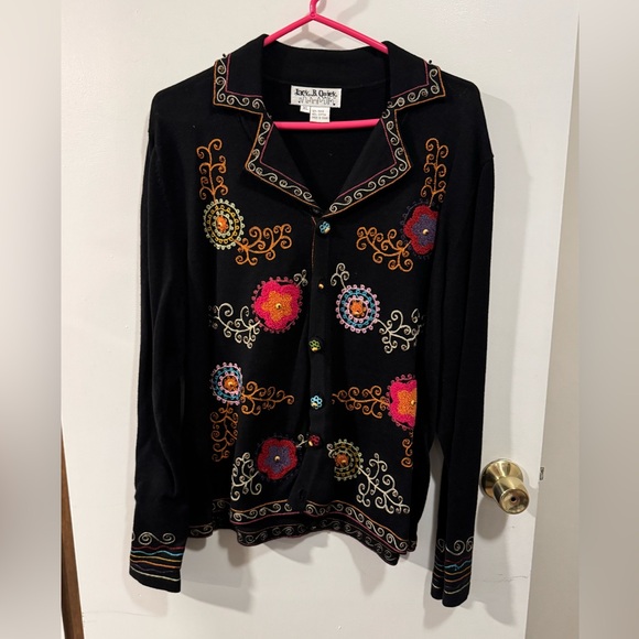 Jack B Quick | Sweaters | Vintage Jack B Quick Black Cardigan Sweater ...